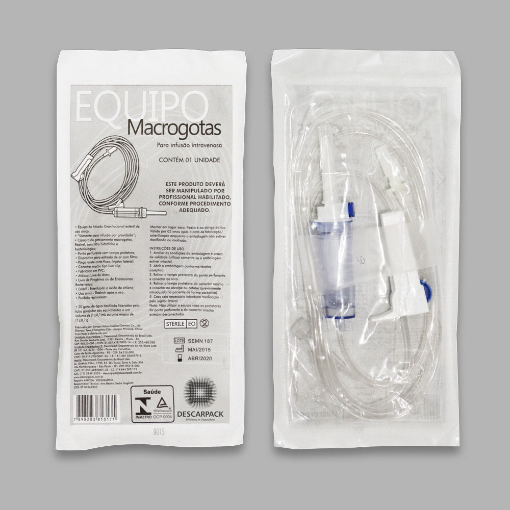 EQUIPO MACROGOTAS PARA INFUSÃO INTRAVENOSA LUER SLIP - DESCARPACK ...
